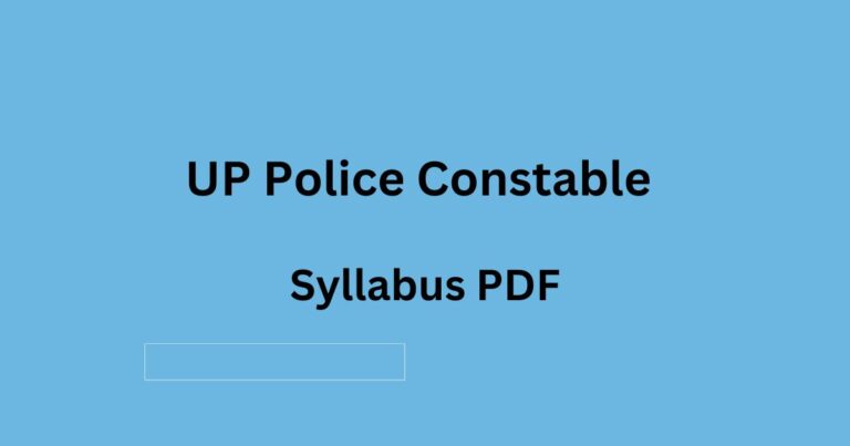 UP Police Constable Syllabus 2024: Check Subject-wise Syllabus PDF ...